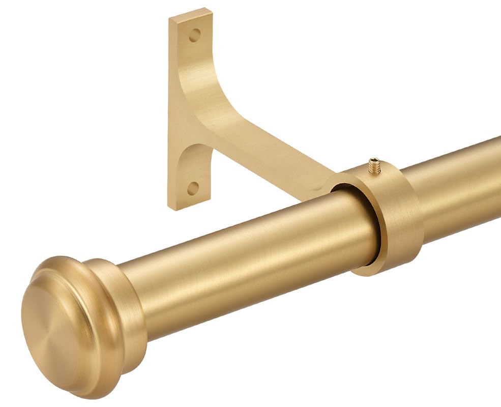 Warm Gold Curtain Rods for Windows 28 to 48 Inch, Heavy Duty 1 Inch ...