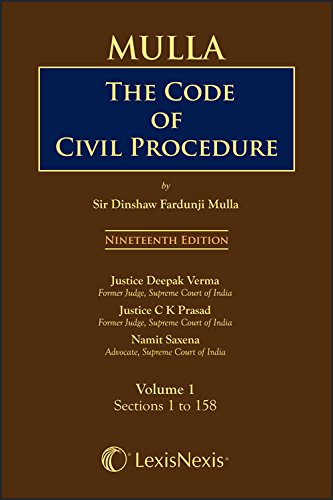 Mulla’s the Code of Civil Procedure (Set of 3 Volumes): Dinshaw ...
