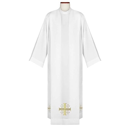 Amazon.com: Traditional Priest Alb, White Alb, Albs for Priest ...