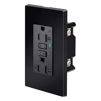 Black GFI Outlet 20Amp,Black GFCI Electrical Outlet,Ground Fault ...