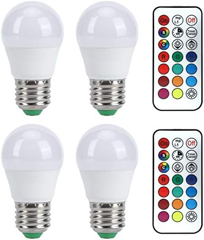 E12/E14/E27 RGB Color Changing Light Bulbs 45W LED Light Bulb Remote ...