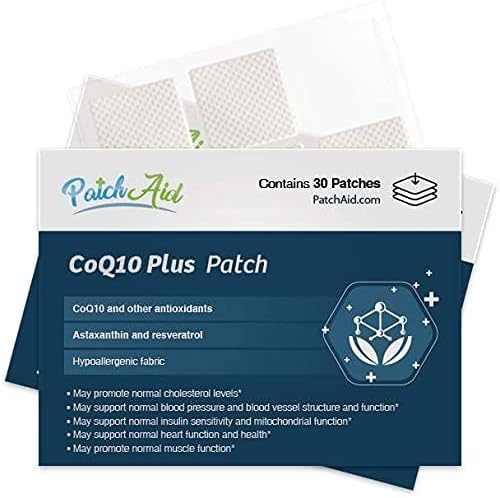Patch Aid CoQ10 Plus – 30 Daily Topical Patches. 100% Natural & Vegan. Allergy & Filler Free ...