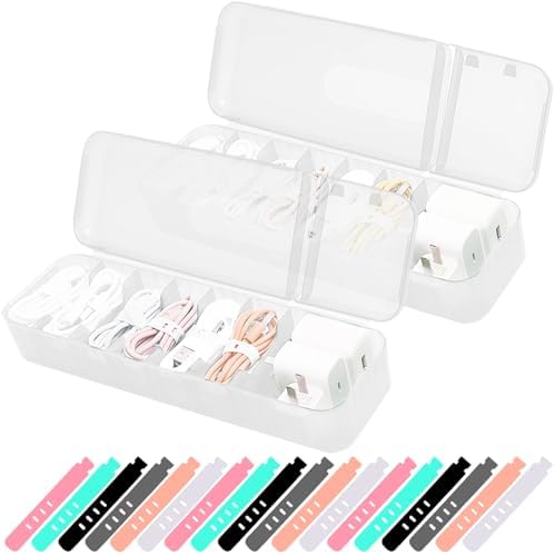 2 Stück Kabel Organizer - Kabel Organizer Box für Kabelaufbewahrung und ...