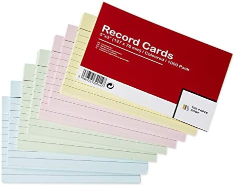A6 Index Cards, Ruled Record Card- 5 Colors (400 Sheets) Revision Cards ...