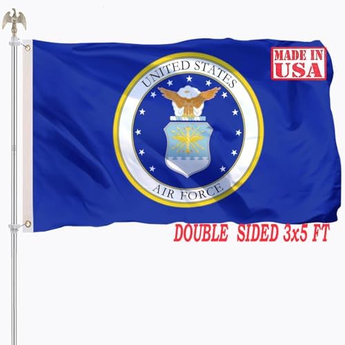 Amazon.com : Air Force Veteran Crest Emblem Flag 3x5 Outdoor Double ...