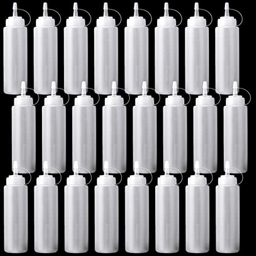 SINJEUN 20 Pack Squeeze Bottles with Caps, 250ml/8.8oz Plastic Sauce ...