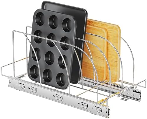 Pull Out Organizer Rack for Bakeware - Sliding Kitchen Cabinet ...
