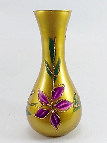 Buy Pakiza Glass Flower Vase Shiny Sleek Gold Flower Pot with ...