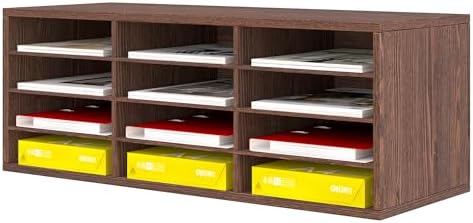 Senhoglb Filing Trays 12 Compartments A4 Paper Organizer Sturdy Mail ...