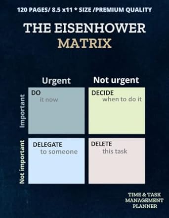 The Eisenhower Matrix Time & Task Management Planner: Daily ...