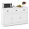 DORTALA Kitchen Buffet Sideboard, Wood Storage Cabinet with 3 Drawers ...