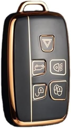 JVCV® Gold Border TPU Key Cover Compatible with Land Rover and Jaguar ...