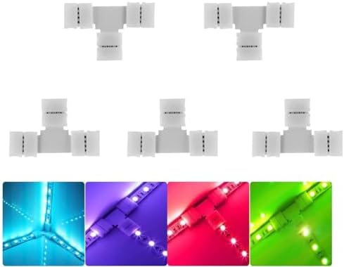 SUNLINA 4pin 8mm led T Connector,5pcs Cuttable T-Shape Unwired ...
