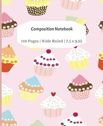 Composition Notebook: Cute Cupcake Wide Ruled Aesthetic Notebook for ...