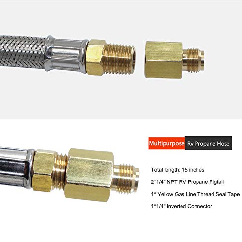 Snapklik.com : 2 Packs UPGRADED 1/4 NPT RV Propane Pigtail Hoses