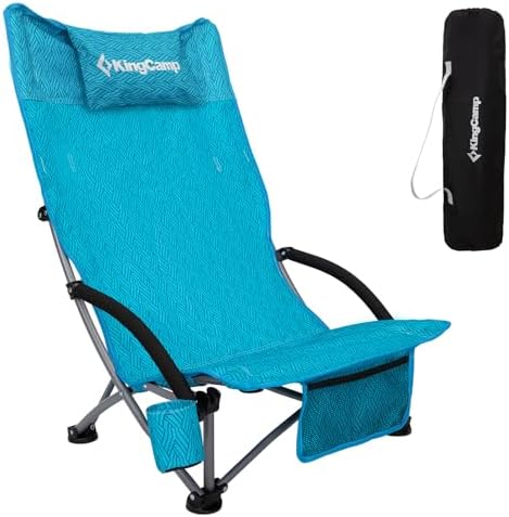 Amazon.com: XGEAR High Back Low Seat Folding Beach Chair with Cup ...