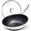 Amazon.com: KITEXPERT Non Stick Wok Pan with Lid,12" Titanium Ceramic ...