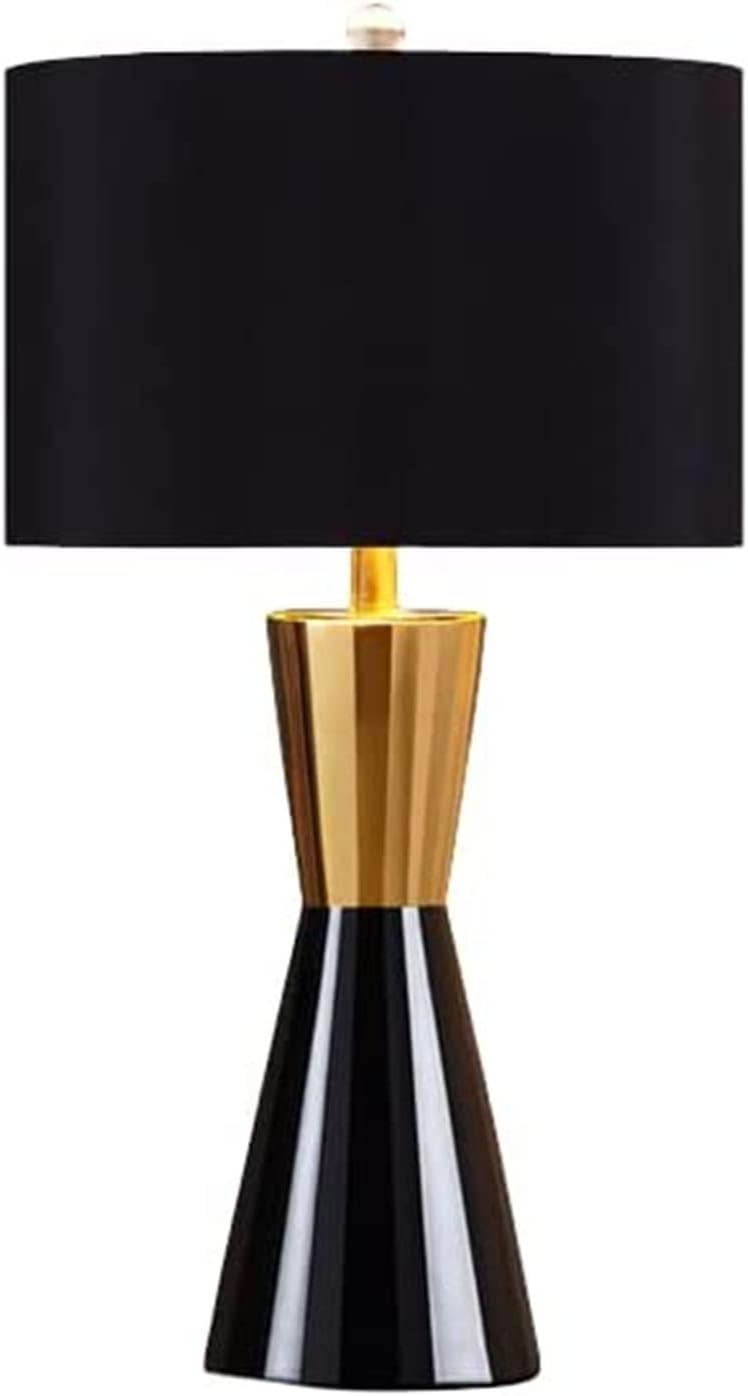 PURESILKS Black Modern Table Lamp LED Desk Lamp for Bedroom Dimmable ...