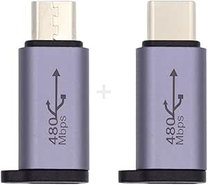 Amazon.com: xiwai 2pcs/lot Micro USB Type-C USB-C Male to USB2.0 8P Female Power 480Mbps Data ...