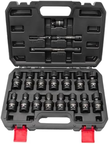 BLACKROBOT 3/8" Drive Swivel Socket Set, 14 Pieces Deep Universal ...