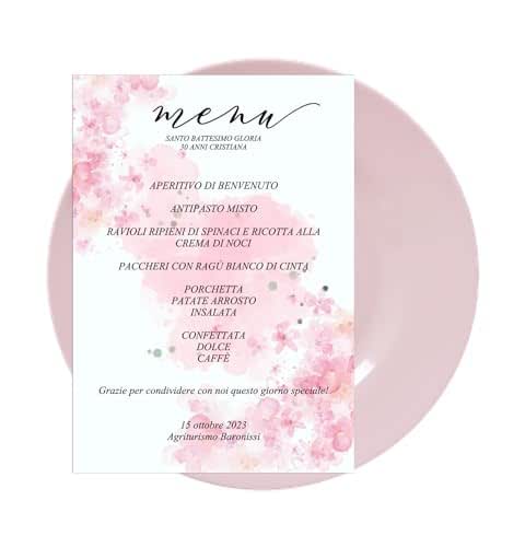 Menù Battesimo, compleanno, Comunione, Cresima, tag bomboniera ...