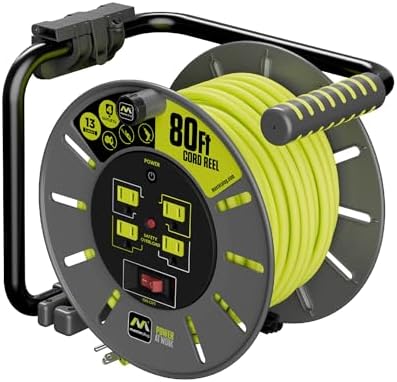 Amazon.com: Masterplug 80ft Cord Reel + Cord Reel Wall Mount : Electronics