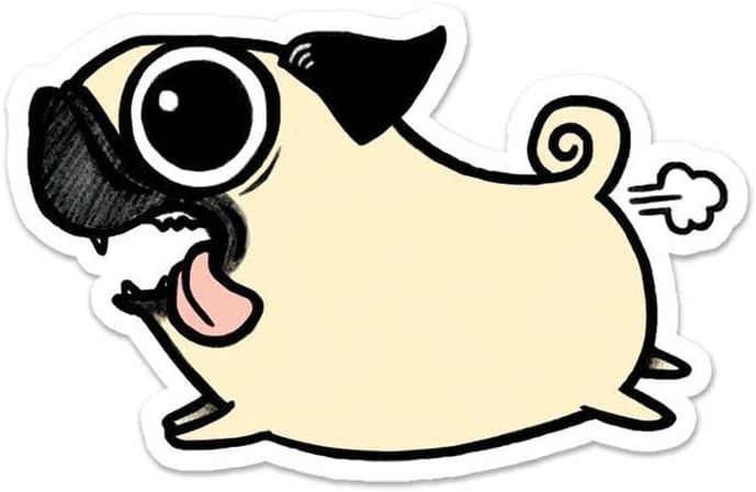 Amazon.com - Pug Sticker Pack Vinyl Waterproof Sticker Decal Car Laptop ...