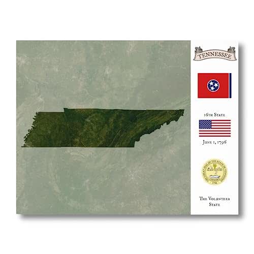 Amazon.com: Tennessee Wall Decor - 14”x11” Canvas Print Featuring ...