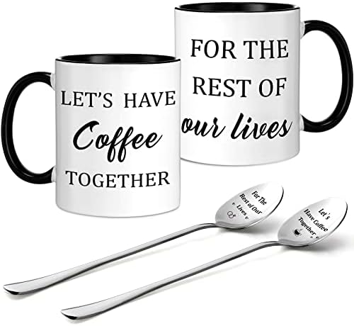 Amazon.com: Lets Have Coffee Together Forever Mug Set, Bridal Shower ...