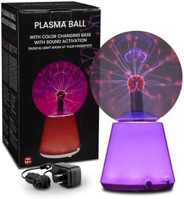 Plasma Ball: 6 Inch Plasma Globe Touch & Sound Sensitive Plasma Ball ...