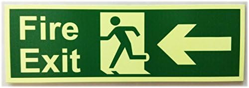 Night glow Radium Fire Exit waterproof emergency sign sticker : Amazon ...