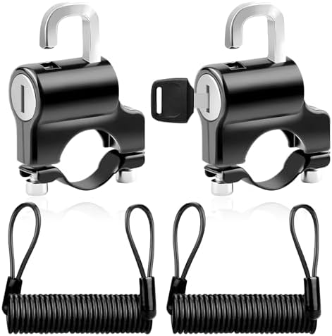 Amazon.com: 2 Pack Universal Motorcycle Helmet Security Lock with Two ...