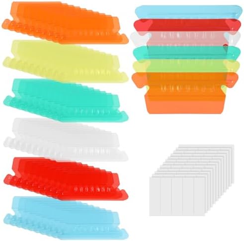 Amazon.com : 60pcs Hanging File Folder Tabs, Colored Transparent ...