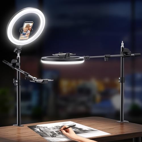 Amazon.com : Upgrade Ring Light Overhead Phone Mount, 12”Circle LED ...