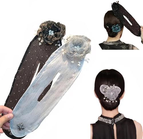 Amazon.com: Deft Hand Embroidered Flowers Hair Twister, Ball Hair Clip ...