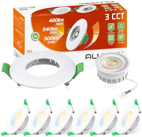 ALUSSO LED Einbaustrahler 230V 68mm, 6W Einbaustrahler LED Flach 3CCT ...