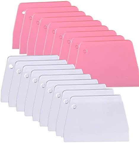 Amazon.com: 18 Pcs Trapezoidal Dough Scrapers, Hard Plastic Cutters ...