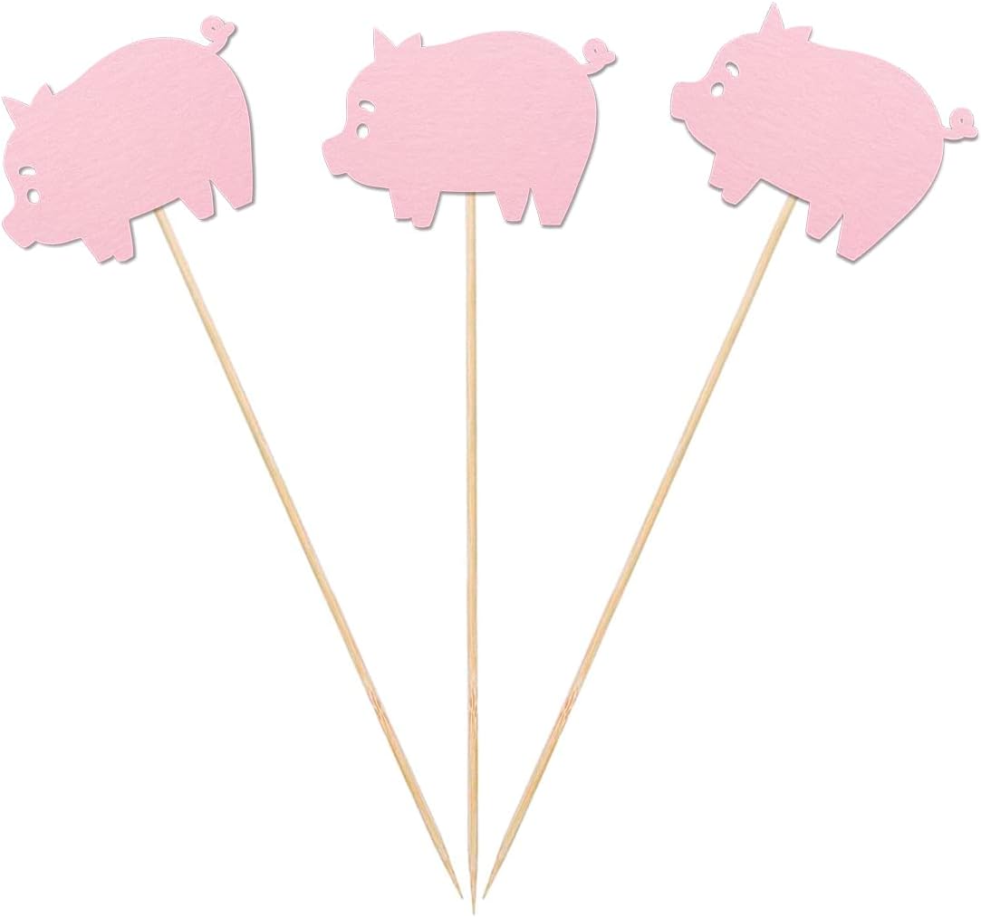 Amazon.com: Pig Centerpiece Sticks, 12-Pack Table Topper Double-Sided ...