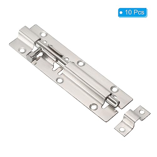 PATIKIL Door Barrel Bolt Latch 5 Inch, 10 Pack Stainless Steel Security ...