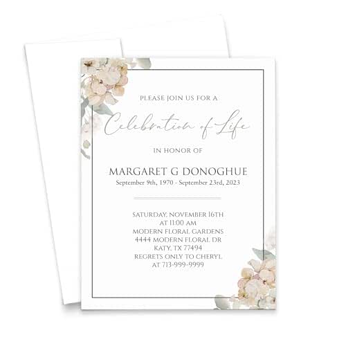 Amazon.com: Personalized In Loving Memory Invitation With Border, FLAT ...
