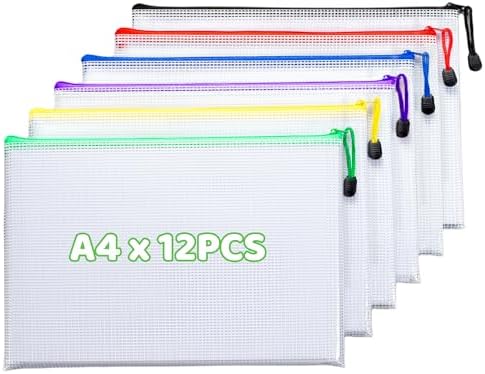EOGRFW 24PCS Plastic Zip Wallets,A4+A5 Plastic Wallets Zipper Folder ...