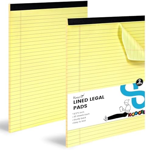 Amazon.com : HIBOX 2PCS Legal Pads, 8.5x11inch 45 Sheets Wide Ruled ...