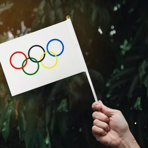 Snapklik.com : Olympic Flag Small Mini Olympic Rings Hand Held Flags On ...