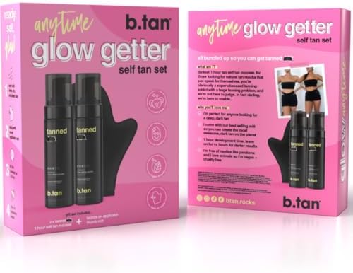 Amazon.com: b.tan Dark Self Tanner Gift Box | Anytime Glow Getter ...