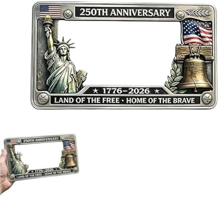 Amazon.com: 250th Anniversary Commemorative License Plate Frame, 1776 ...