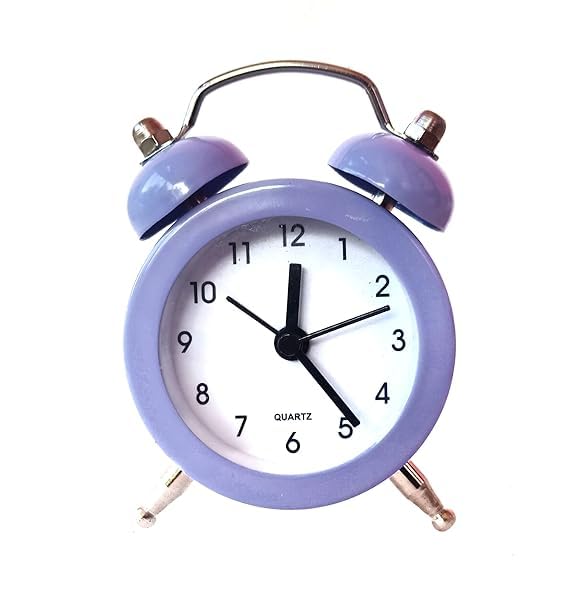 Buy Sausa Metal Cute Small Clock with Loud Bell Alarm, Stylish Mini ...