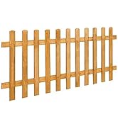 BEDS Planets Picket Fence Panel | Natural Garden Wood Fence | Rounded ...