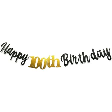 Amazon.com: MEDIMQC Happy 100th Birthday Banner - Cheers to 100 years ...