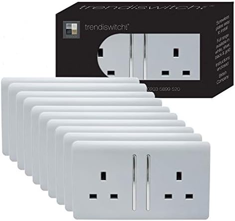 Trendi 2 Gang Artistic Modern Glossy 13 Amp Short USB Switched Plug ...