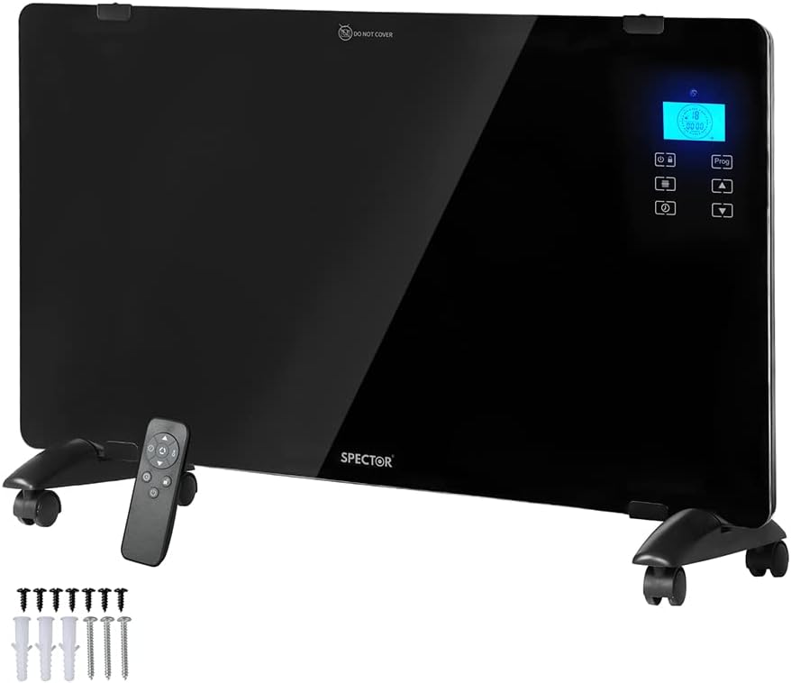 Spector Electric Space Heaters Smart Glass Panel Convection Heater ...